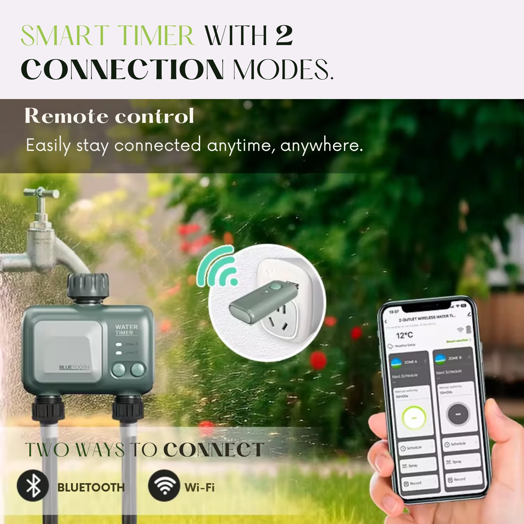 Programator irigare/udare Bluetooth/WiFi, Hub inclus, control prin ...