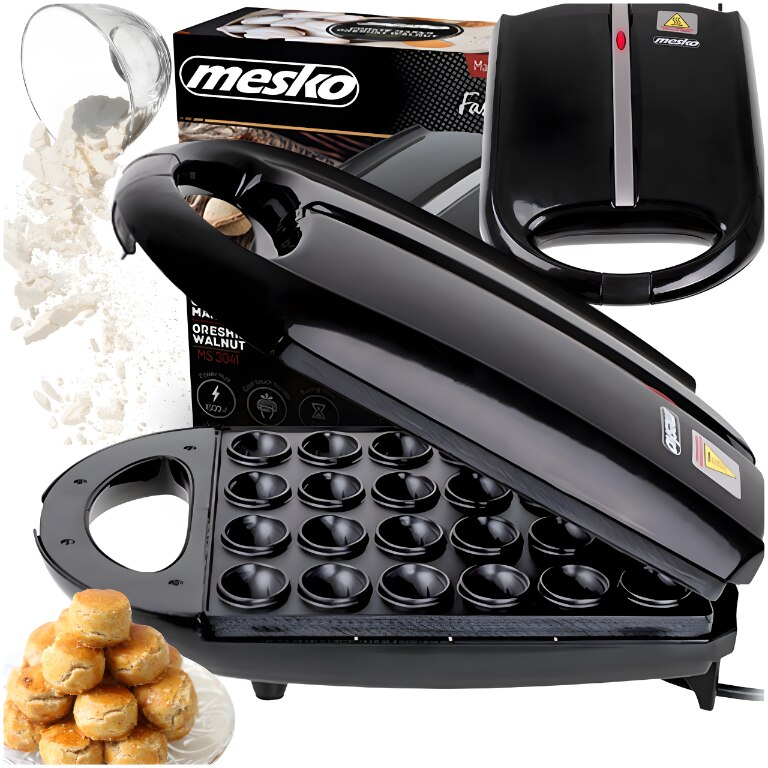Aparat de facut vafe cu nuci, Mesko, MS3041, 1600 W, Rapid, Puternic ...