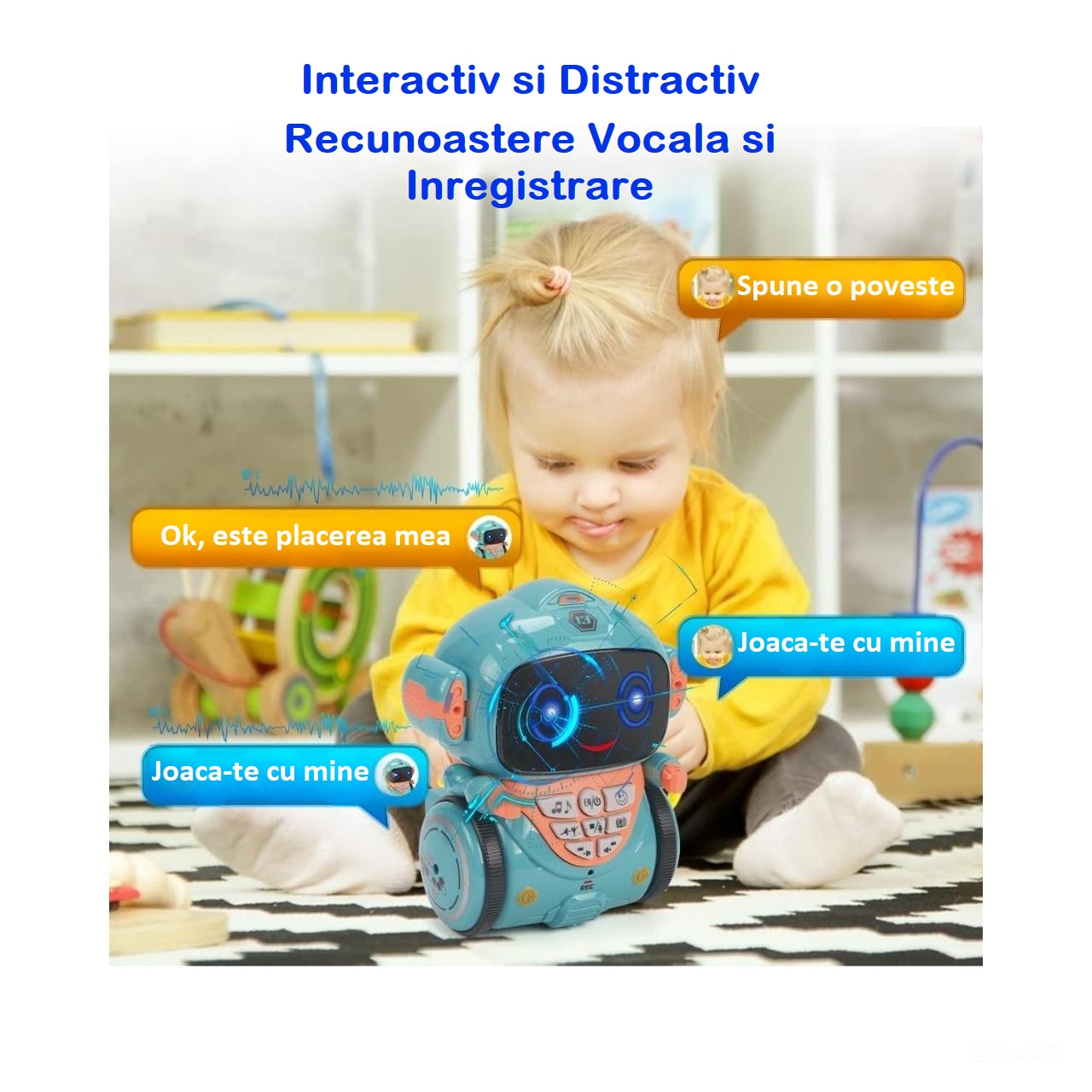 Робот AI Мултифункционален Гласов контрол RoboSonic Indiggo ...