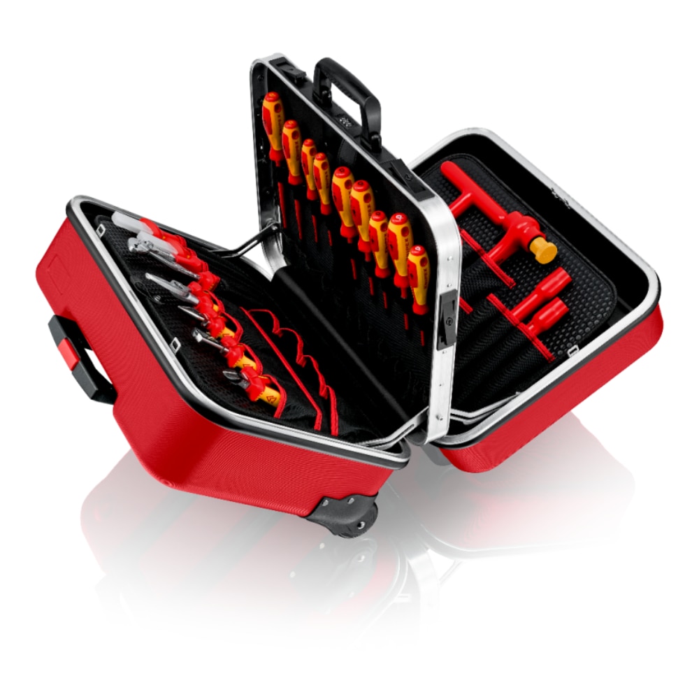 Trusa scule izolate pentru electricieni Knipex cu 42 piese si troller ...