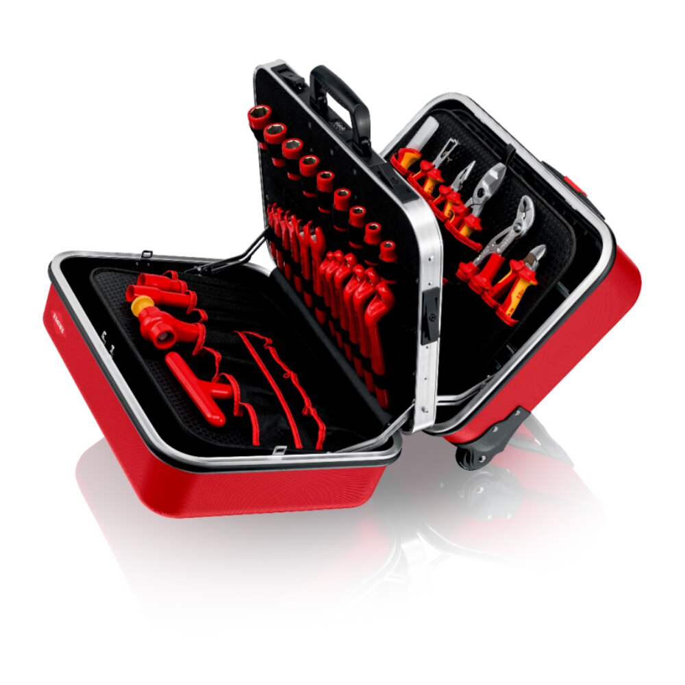 Trusa scule izolate pentru electricieni Knipex cu 42 piese si troller ...
