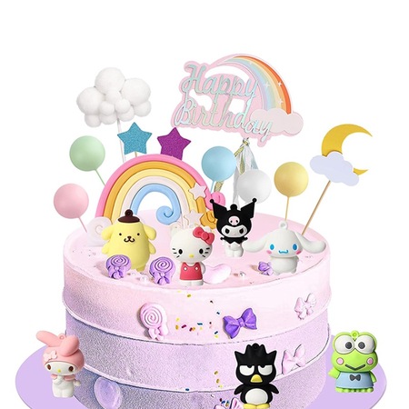 Set Accesorii Tort, Rqiurpn, set 18 piese, Tematica Kitty, Multicolor ...