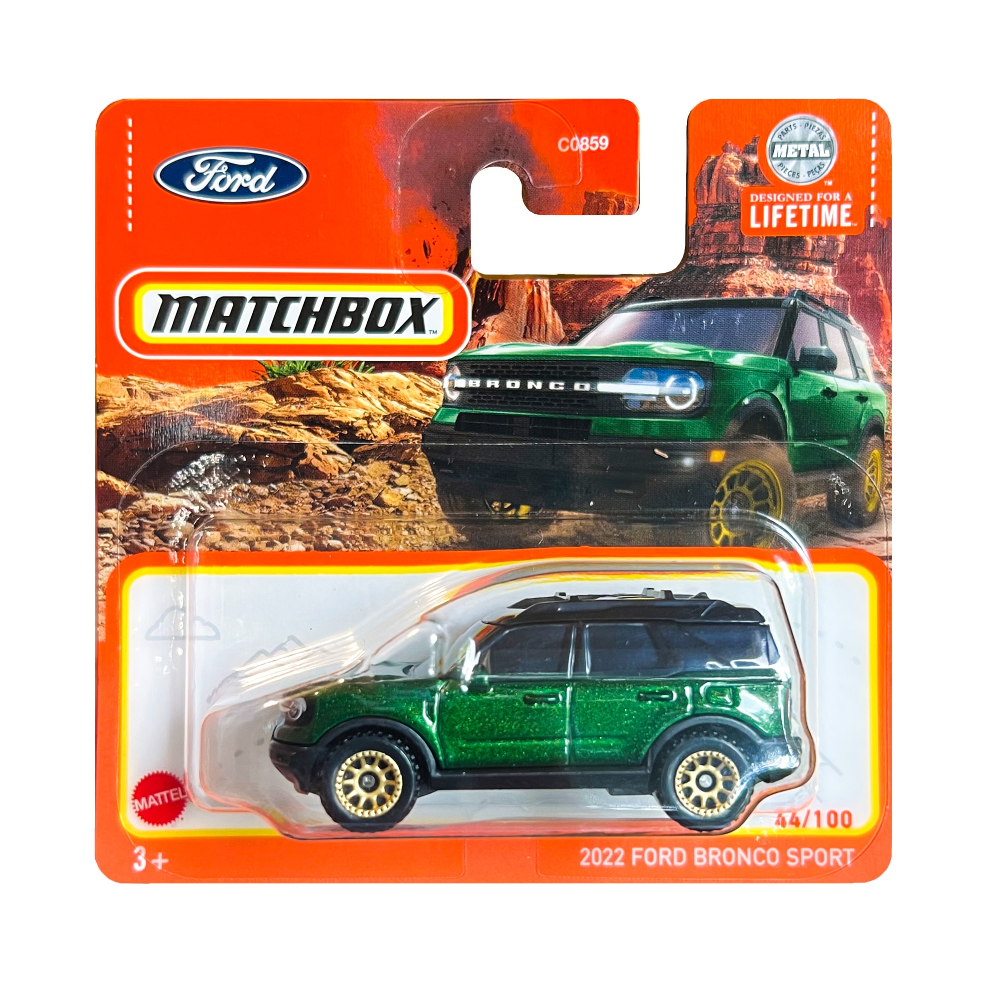 Masina metalica Matchbox, 2022 Ford Bronco Sport, 1:64, Verde Metalizat ...