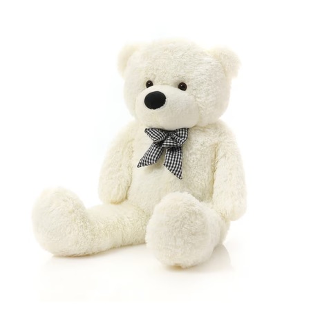 Urs de plus mare si pufos, 1 metru, Alb - eMAG.ro