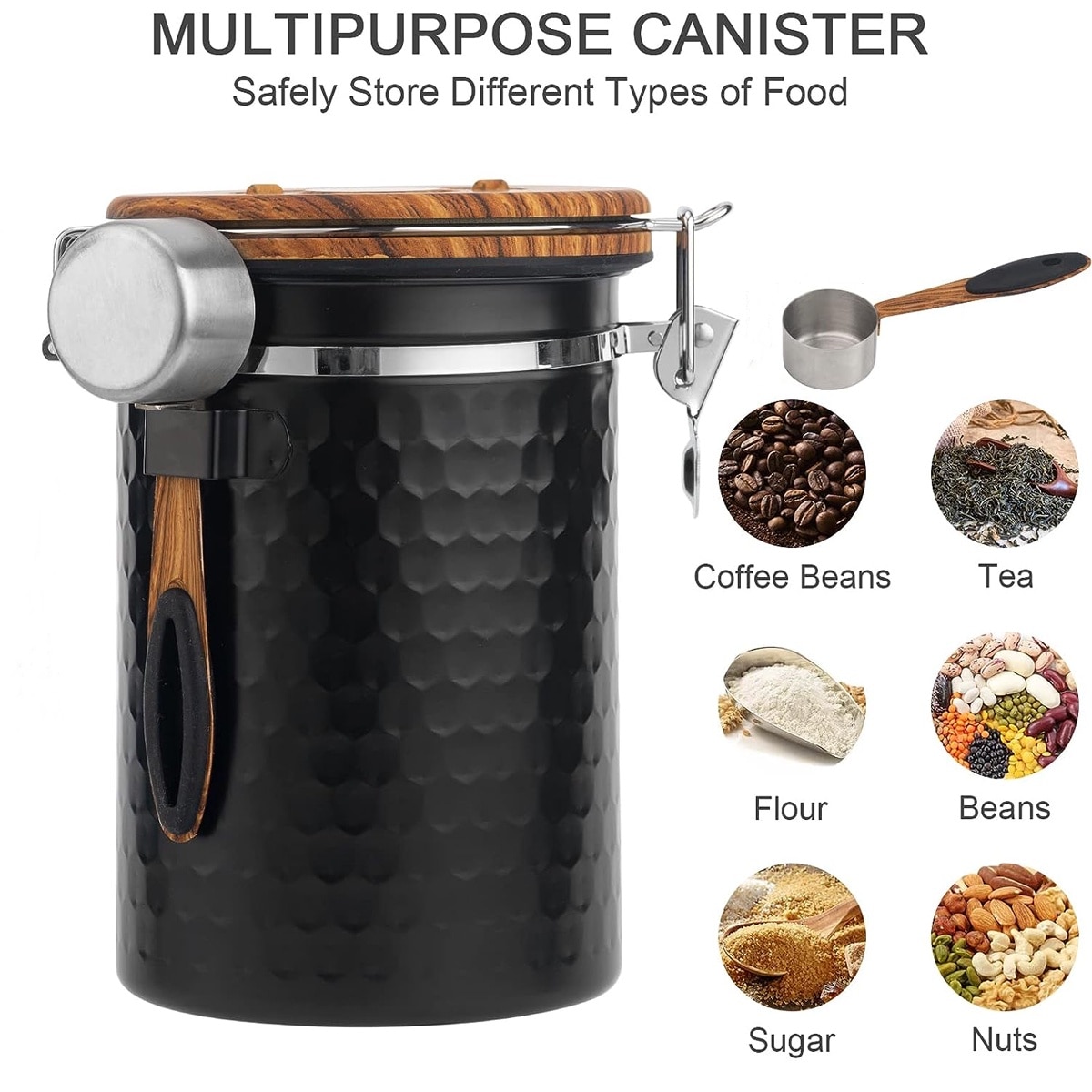 Recipient pentru cafea cu etansare ermetica, inox, baza din silicon ...