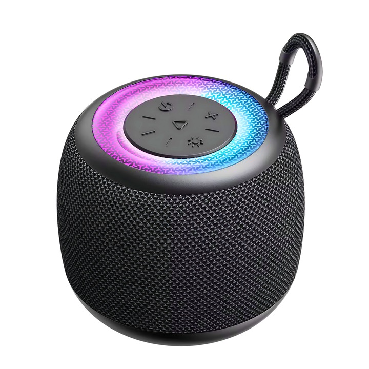 Boxa portabila Bluetooth KOVY® Boombox, Bluetooth 5.3, Lumini LED, autonomie 10h, Functie radio ...