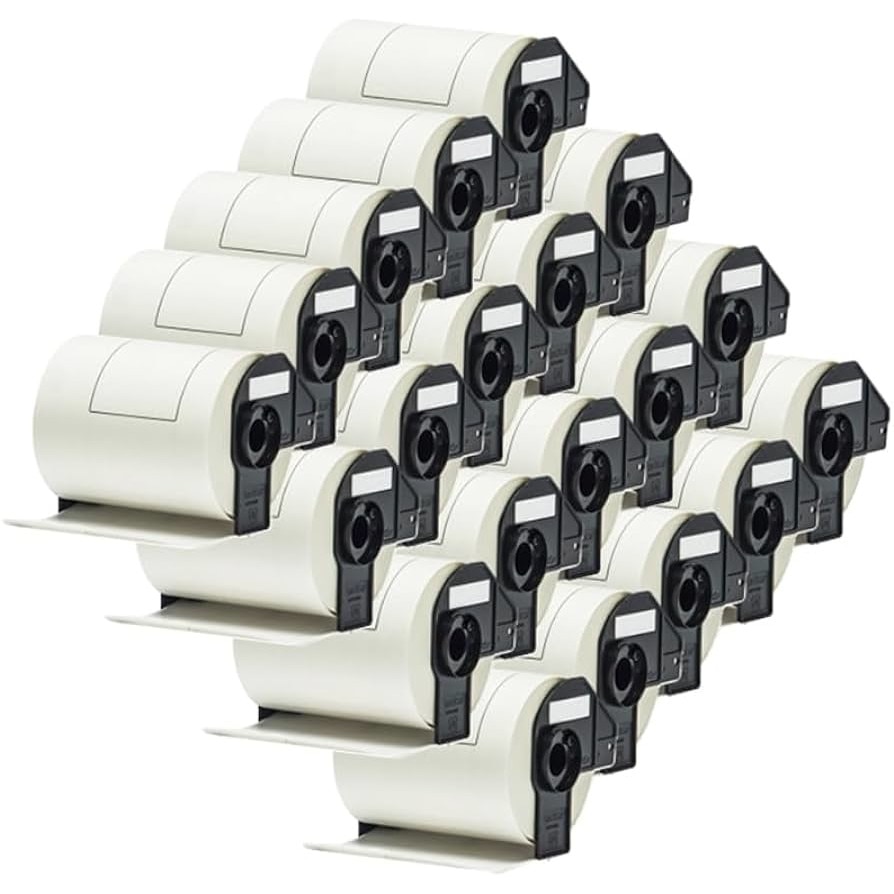 Set de 20 Rola Banda Adeziva DK 11247 103 mm X 164 mm Negru pe Alb ...