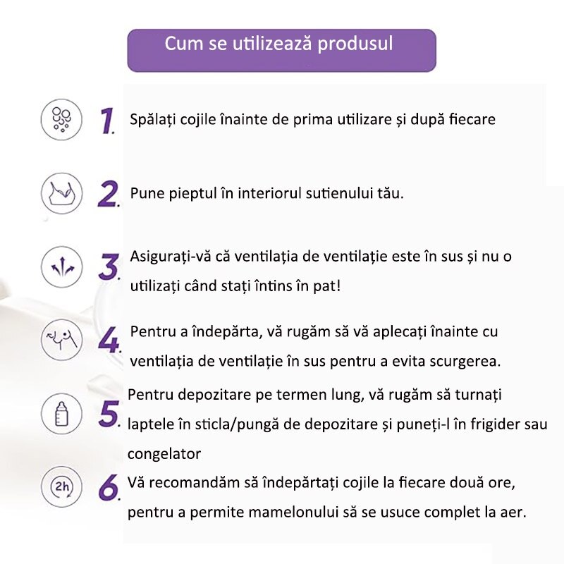 Colector lapte matern Rqiurpn, set 2 bucati, silicon, ventilat ...