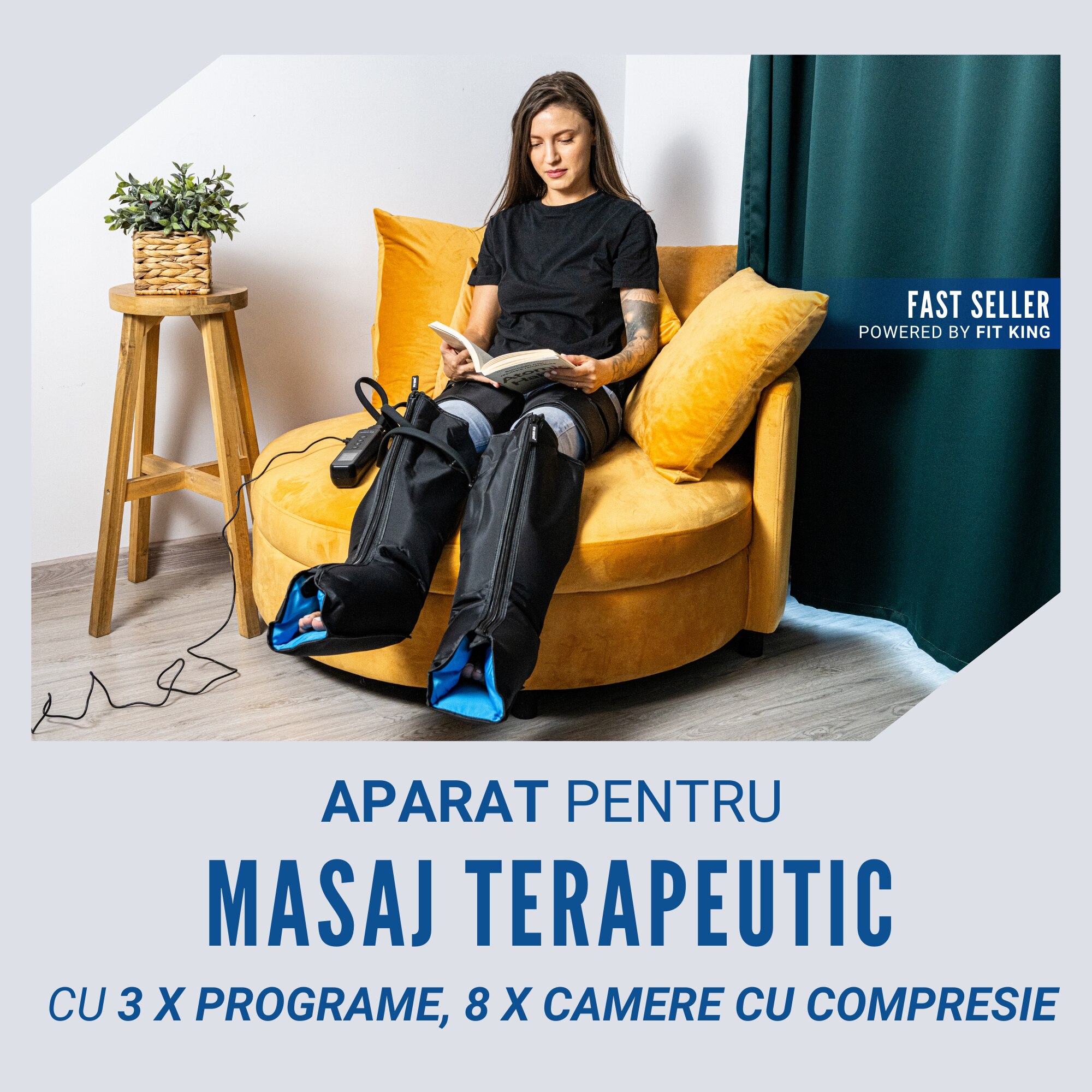 Aparat masaj Profesional, Pentru Talpi, Gambe si Coapse, cu 8 Camere de ...