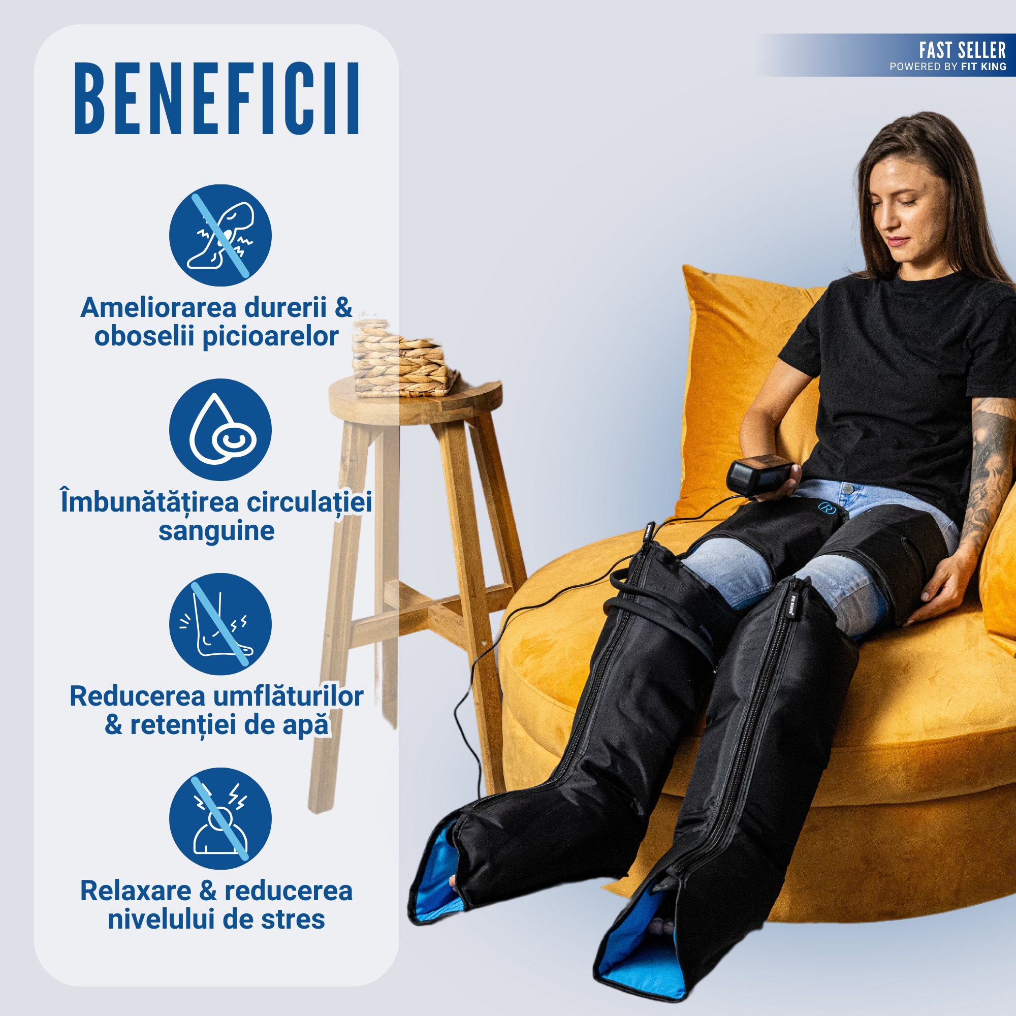 Aparat masaj Profesional, Pentru Talpi, Gambe si Coapse, cu 8 Camere de ...