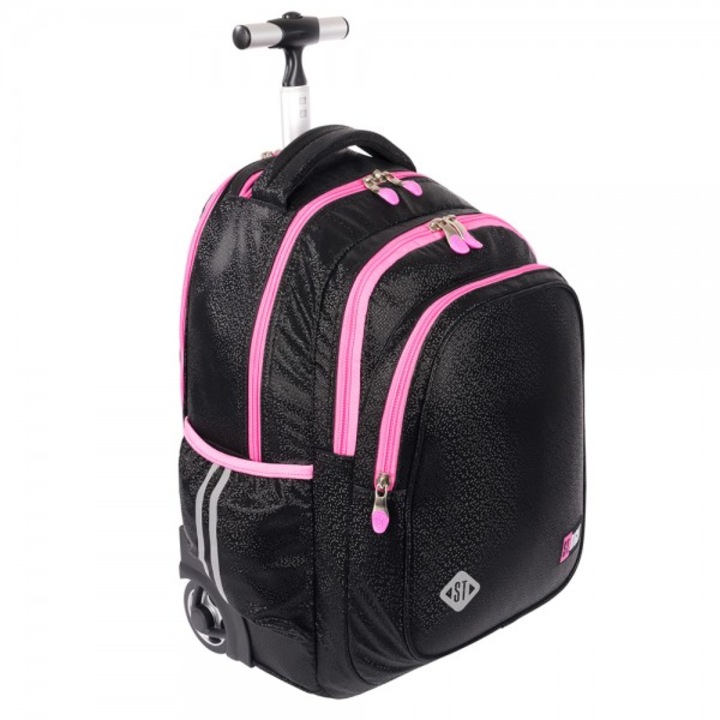 Ghiozdan Troler, St.Right, Roti Silicon, Impermeabil, Colectia Black ...