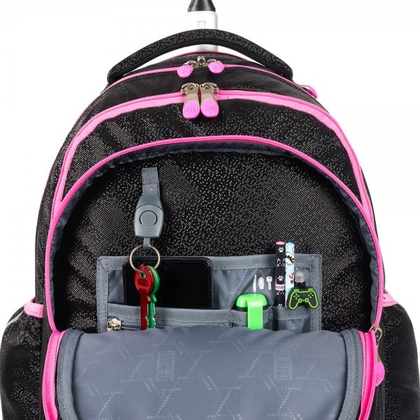 Ghiozdan Troler, St.Right, Roti Silicon, Impermeabil, Colectia Black ...