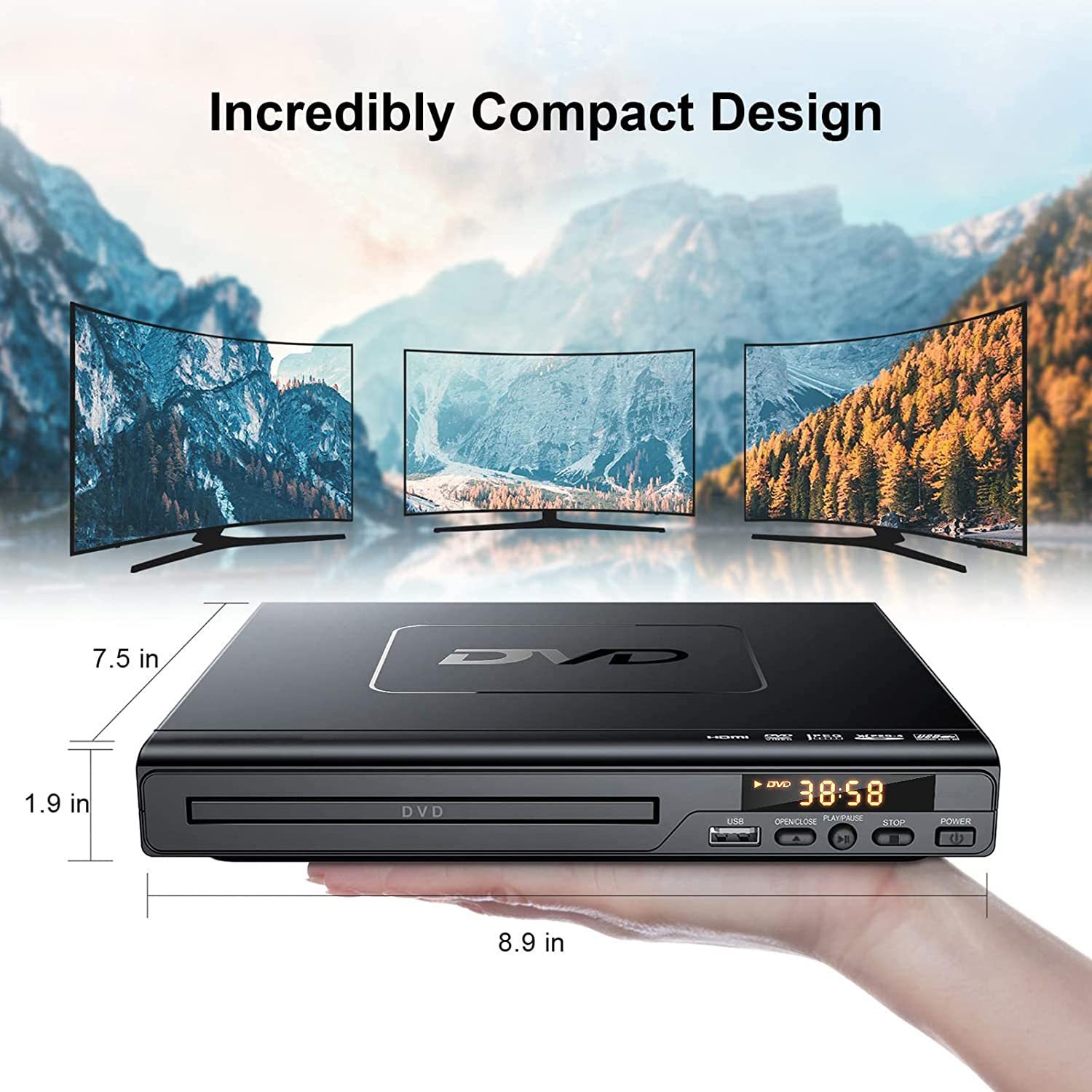 DVD player, conectare directa USB, HD 1080p, redare de memorie fara ...