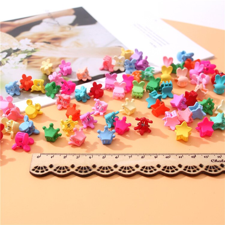 Set 100 agrafe de par pentru copii, forme florale, multicolor - eMAG.ro