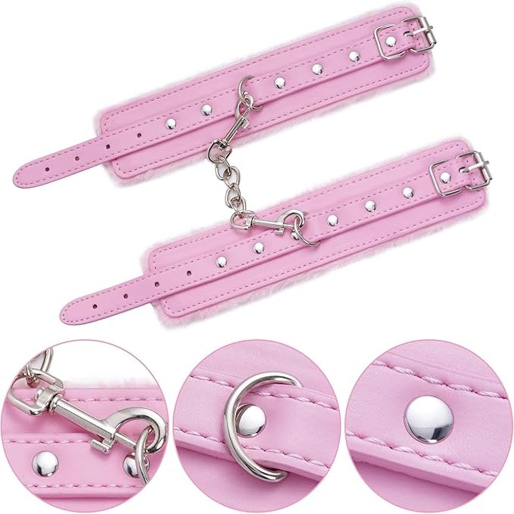 Set catuse BDSM, Ajustabile, Roz, 21-27.5cm - eMAG.ro