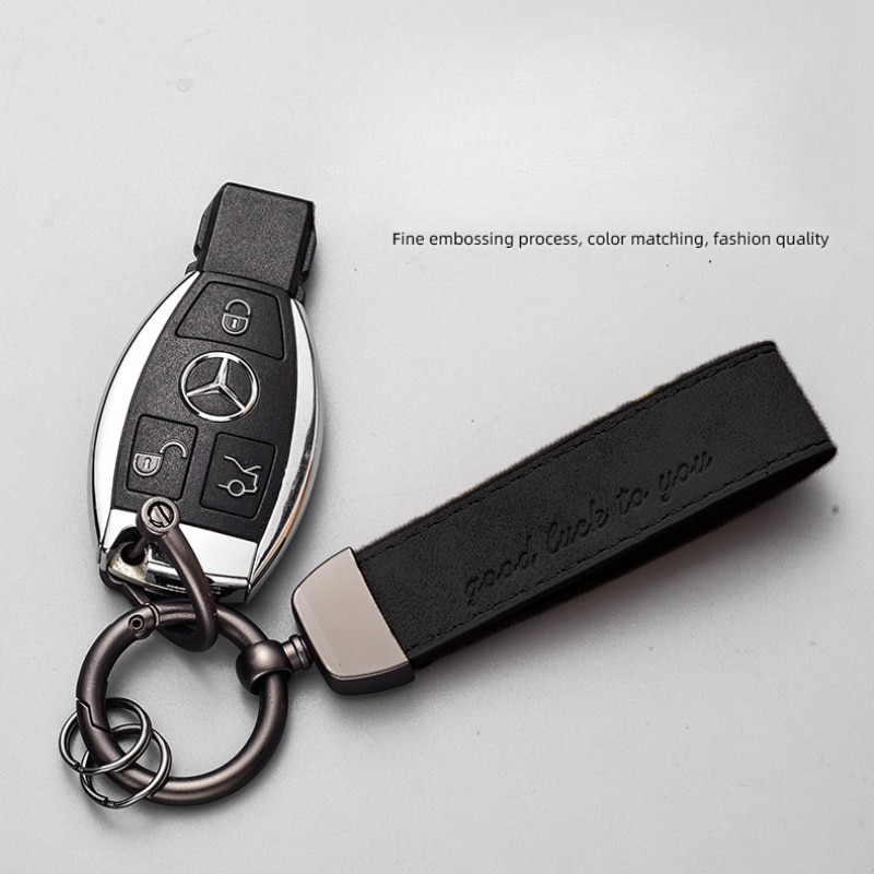 Breloc chei Piele de caprioara si otel zincat, Alcantara Acelasi ...