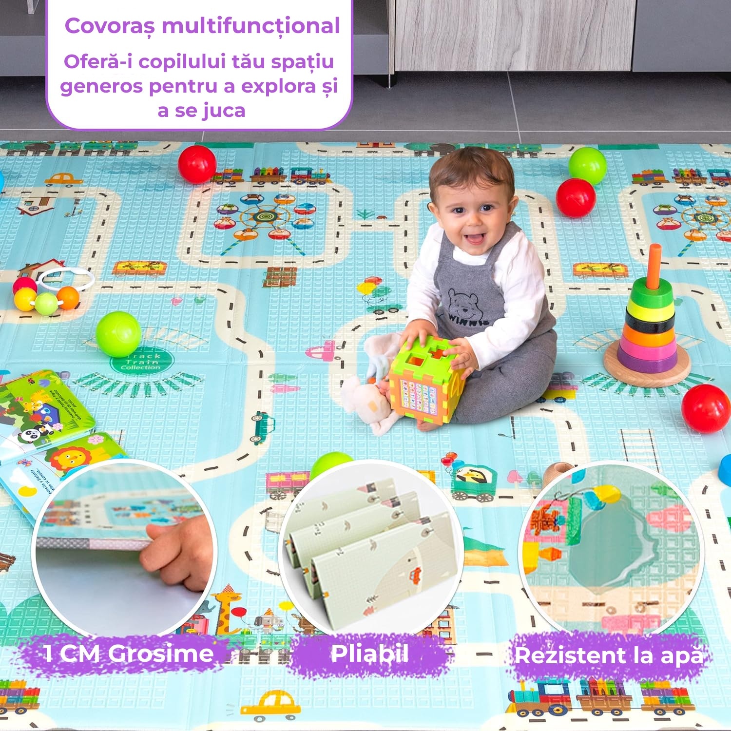 Tarc de Joaca pentru Bebelusi si Copii Pitikot® + Salteluta Pliabila ...