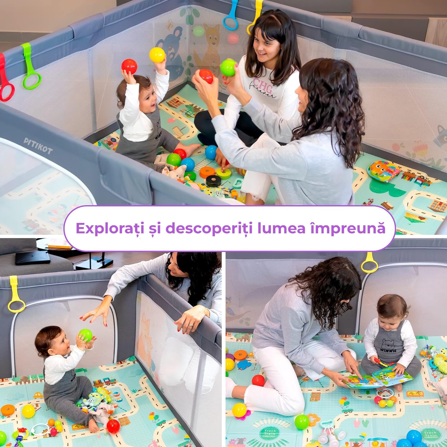 Tarc de Joaca pentru Bebelusi si Copii Pitikot® + Salteluta Pliabila ...