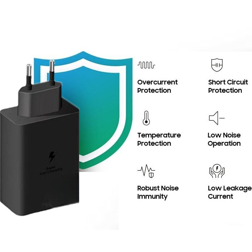 Incarcator USB-C 65W cu cablu, Super Fast Charging, Negru - eMAG.ro