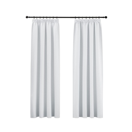 Set de 2 Perdele Pony Dance, Alb Gri, 140 x 245 cm, Prindere pe Inele ...