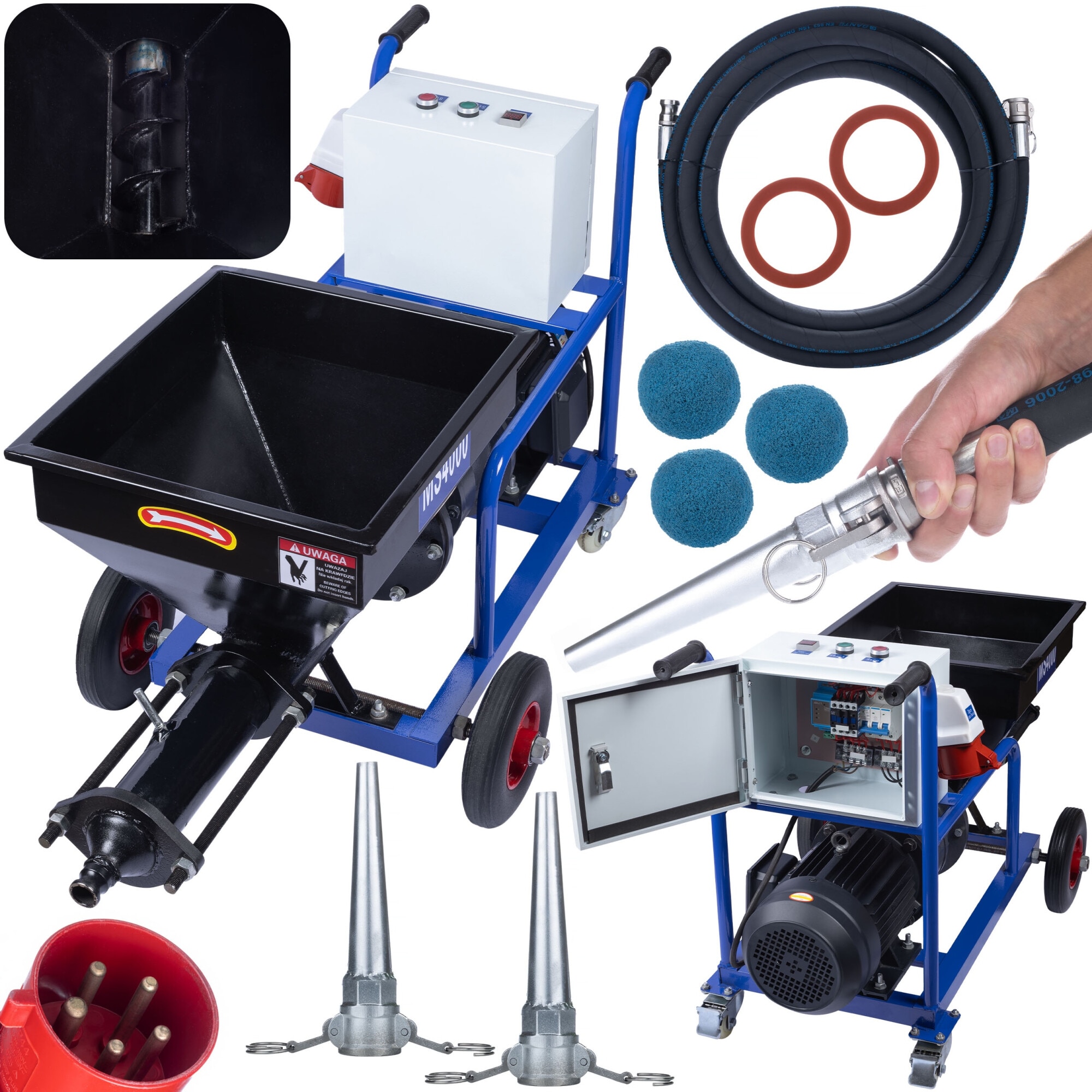 Masina de tencuit si vopsit Rosfix MultiSpray MS4000, reglaj debit ...