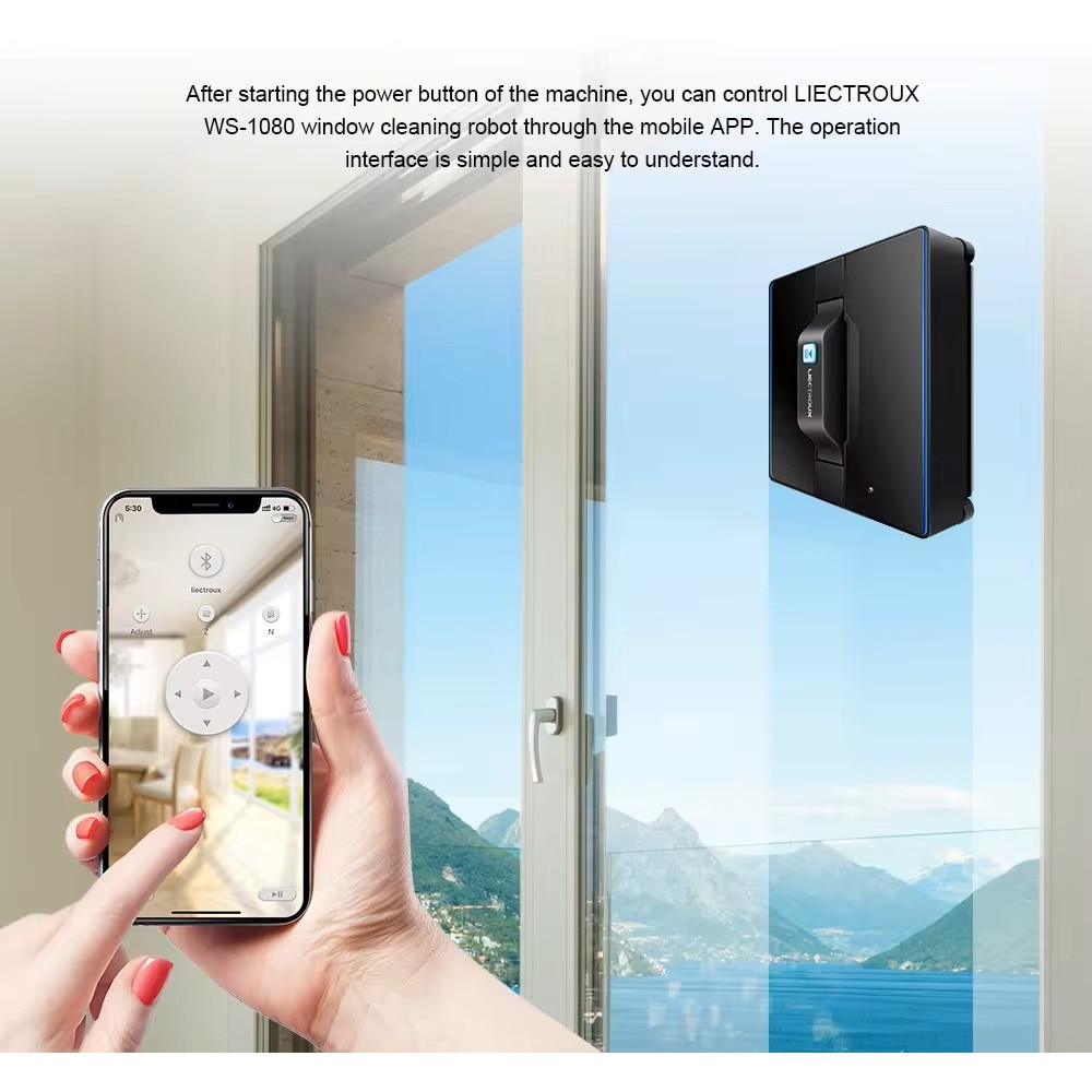 Robot Curatare Geamuri Liectroux, WS-1080, Mobile app, Telecomanda ...