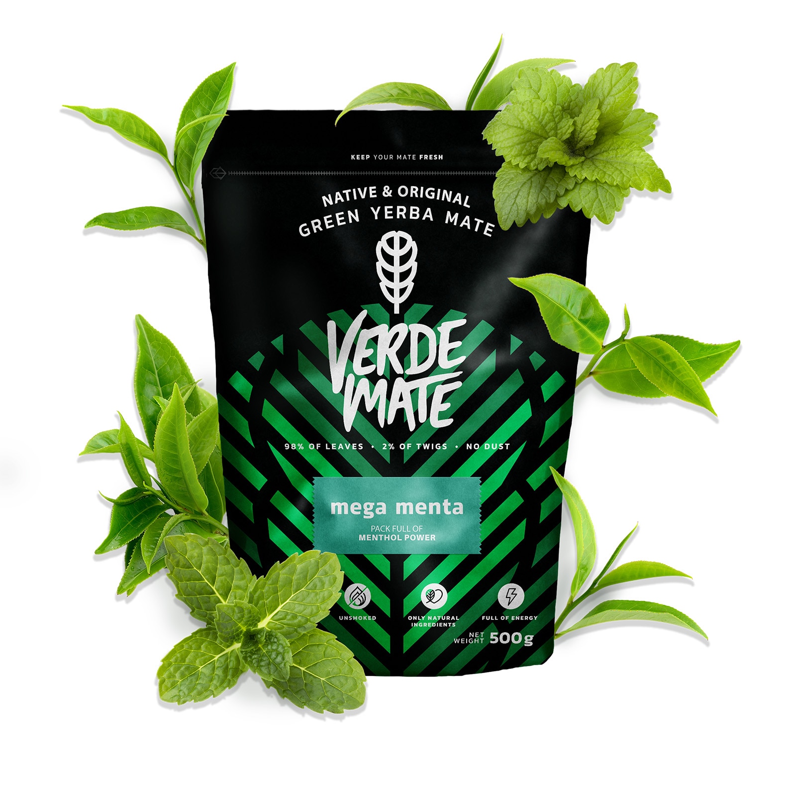 Ceai Yerba Mate, Verde Mate, Mega Menta, 500g - eMAG.ro