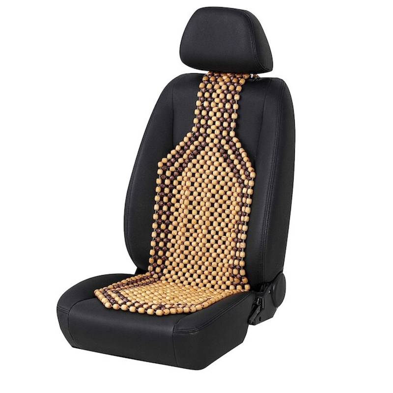 Husa scaun auto cu bile din lemn, ventilatie, relaxare, masaj - eMAG.ro