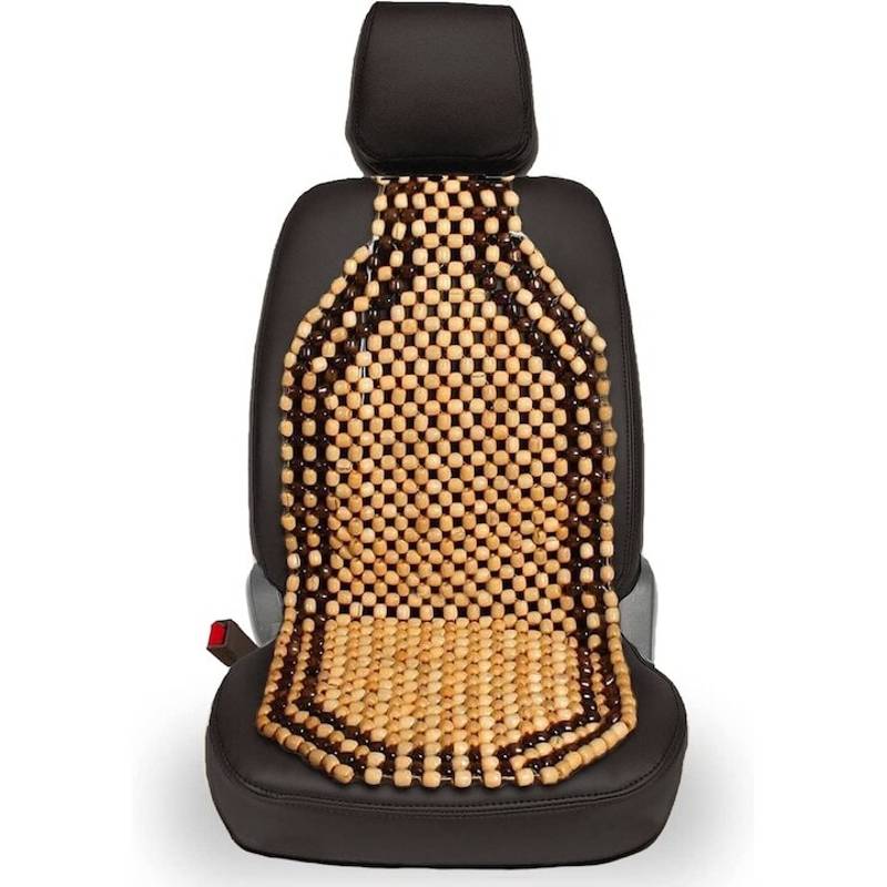 Husa scaun auto cu bile din lemn, ventilatie, relaxare, masaj - eMAG.ro