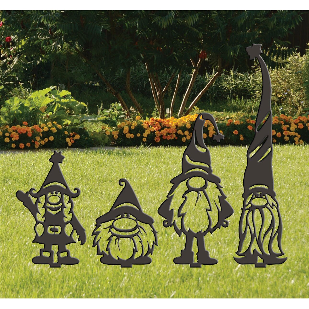 Set 4 pitici gradina din metal - eMAG.ro