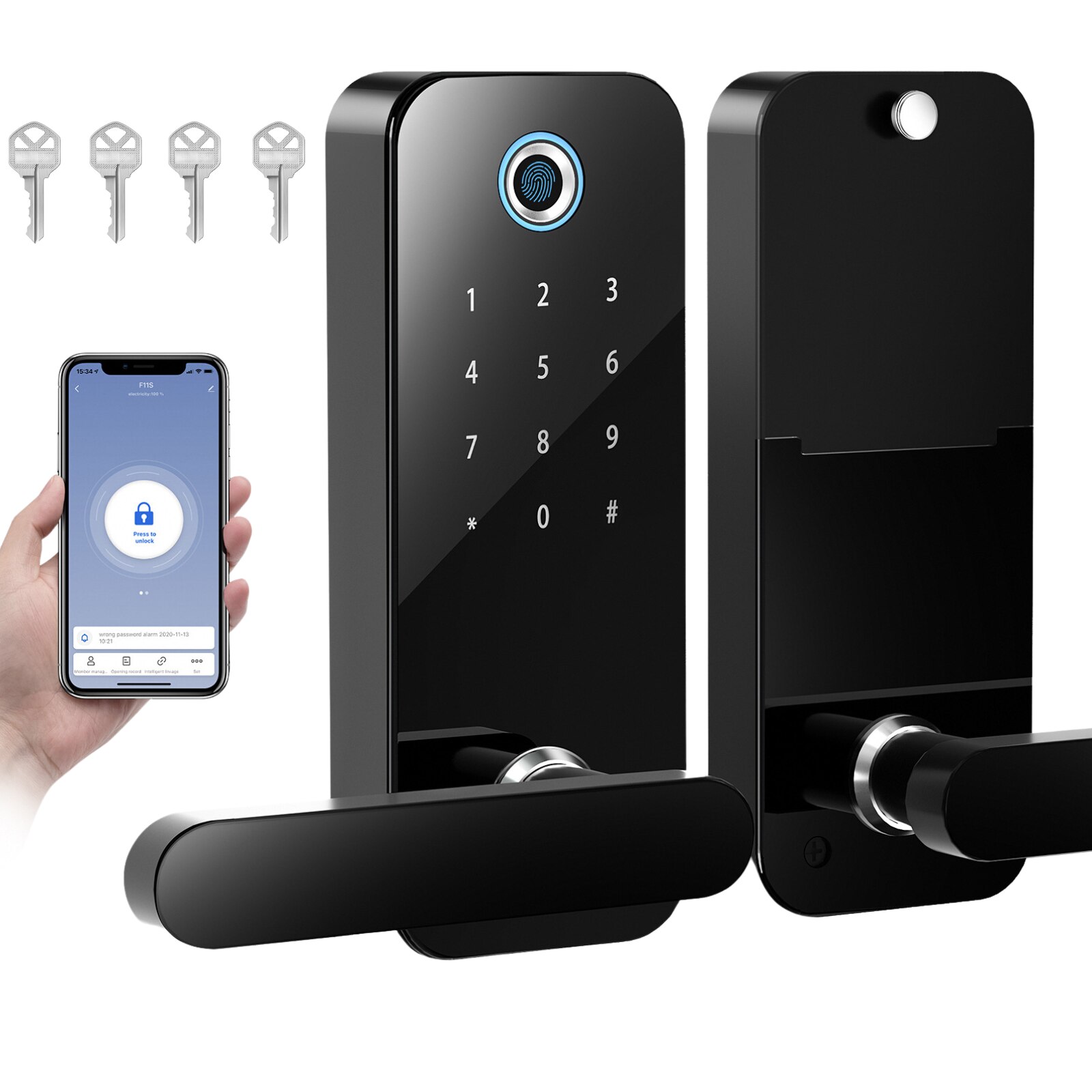 Incuietoare Inteligenta Infiniteea™, Yala Smart, Deblocare cu Amprenta ...