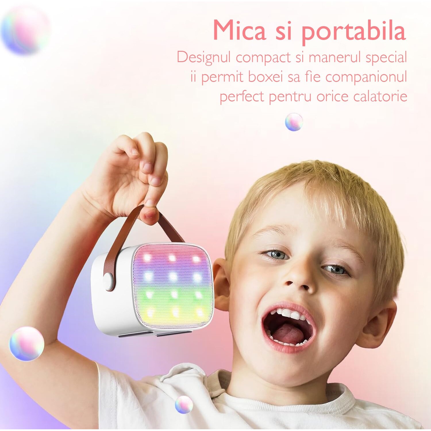 Microfon Karaoke si Boxa KidProtect® Magic Voice, Pentru Copii si ...