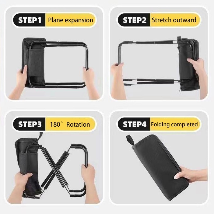 Scaun pliant portabil, Lecheng®, Usor de Montat, Pescuit, Camping ...