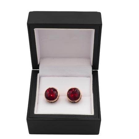 Butoni eleganti, Onore, auriu si rosu rubin, inox si piatra ...