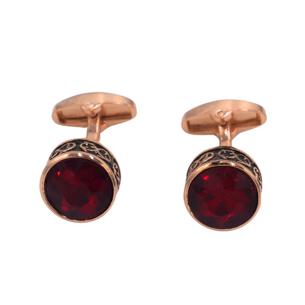 Butoni eleganti, Onore, auriu si rosu rubin, inox si piatra ...