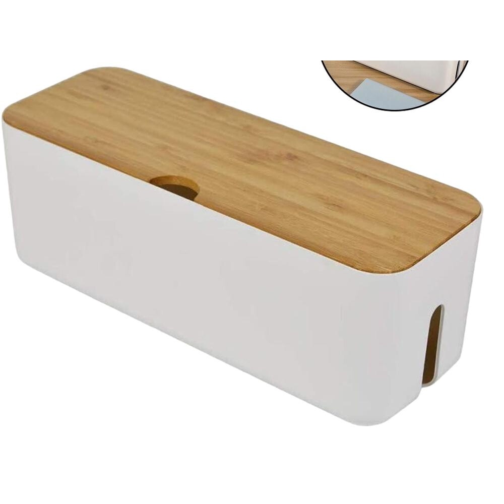 Cutie organizare cabluri, ABS, Alb/Maro - eMAG.ro