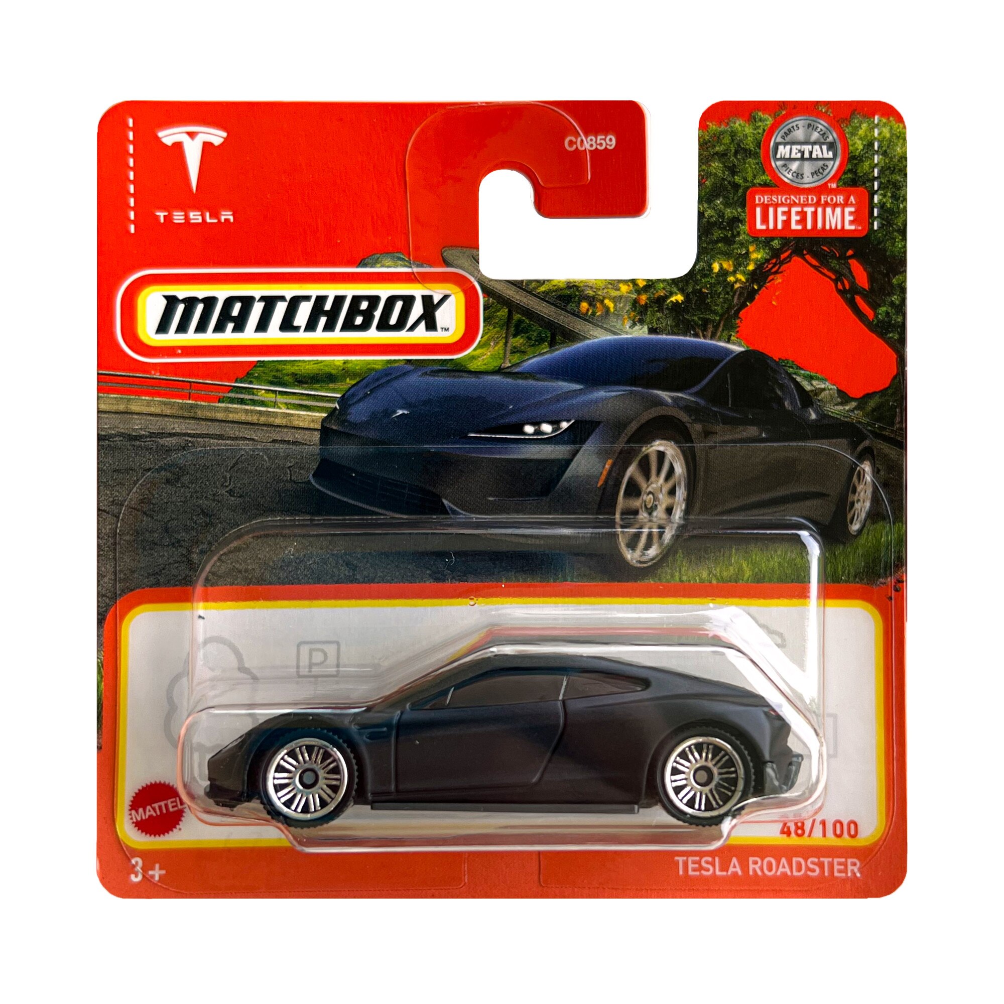 Метална кола Matchbox, Tesla Roadster, 1:64, Matt Black - eMAG.bg