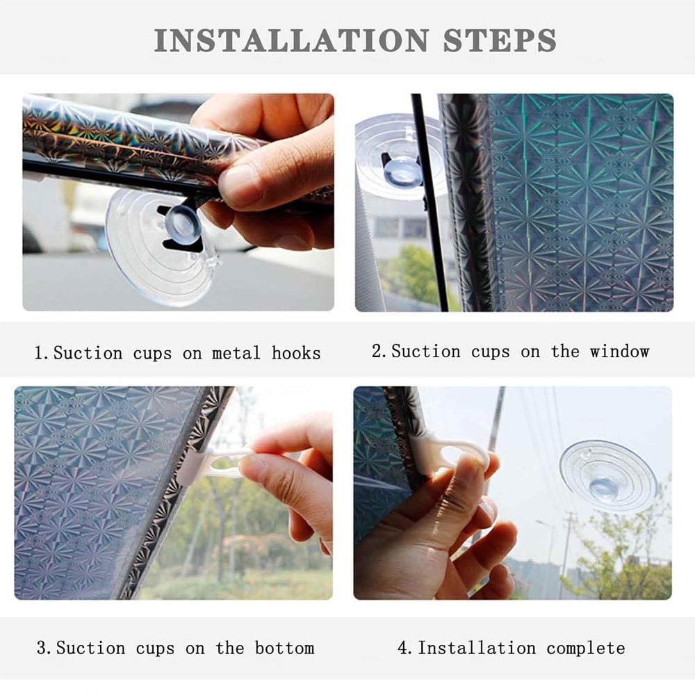 Parasolar auto retractabil, fixare prin ventuze, AllizBan, PVC, 50X125 ...