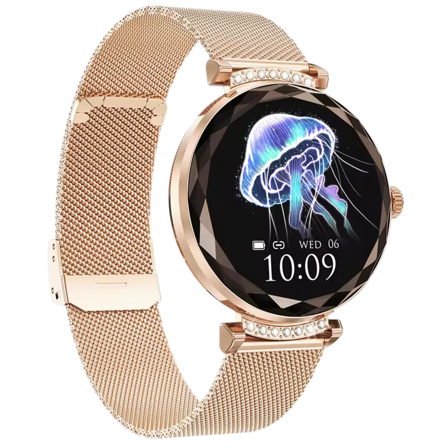 Ceas smartwatch dama Evolve-x® EvoFitt7, Apeluri si mesaje bluetooth, Functii monitorizare Ritm ...