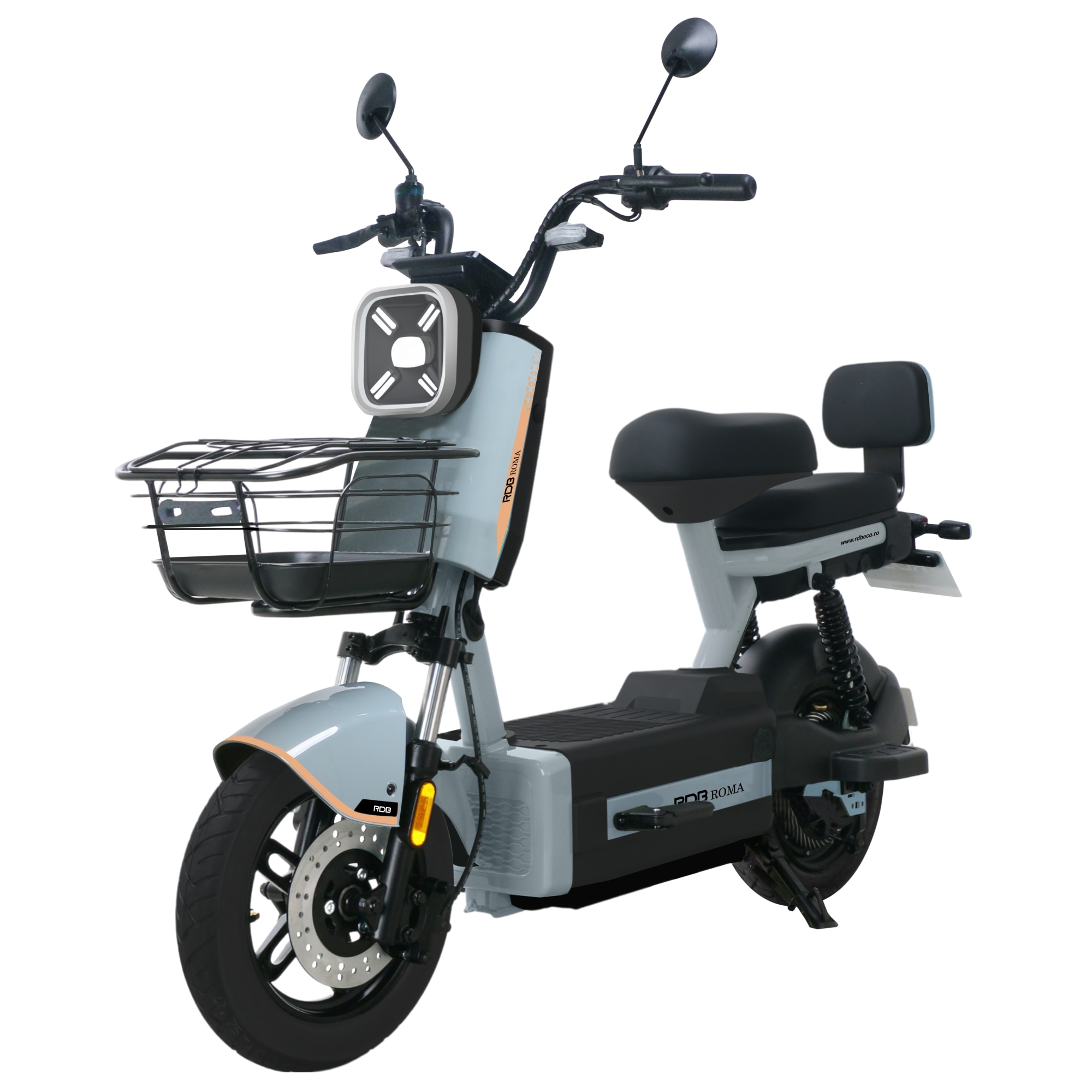 Scuter Electric RDB ROMA, 600W, fara permis, 25km/h, Gri+CIV - eMAG.ro