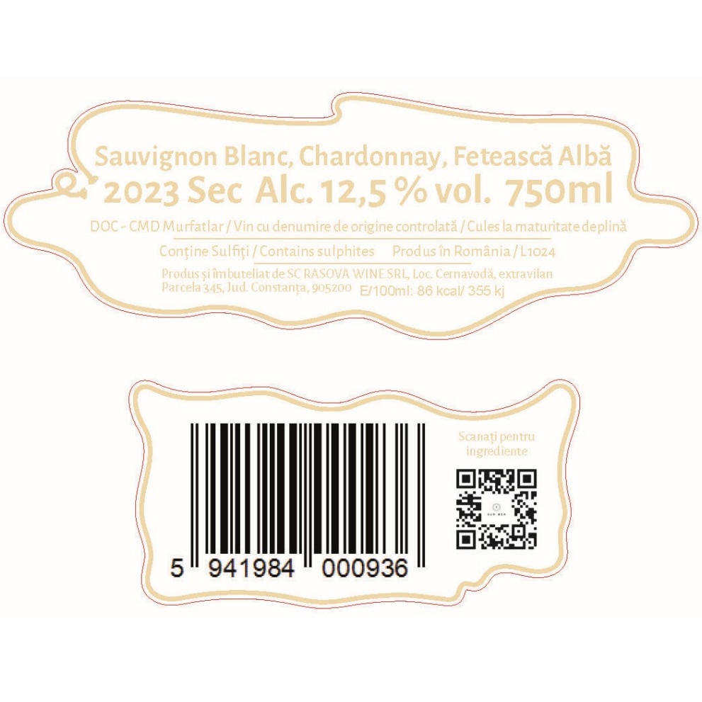 Vin Alb Crama Rasova Sur Mer Cuvee, Sec, 0.75l - eMAG.ro