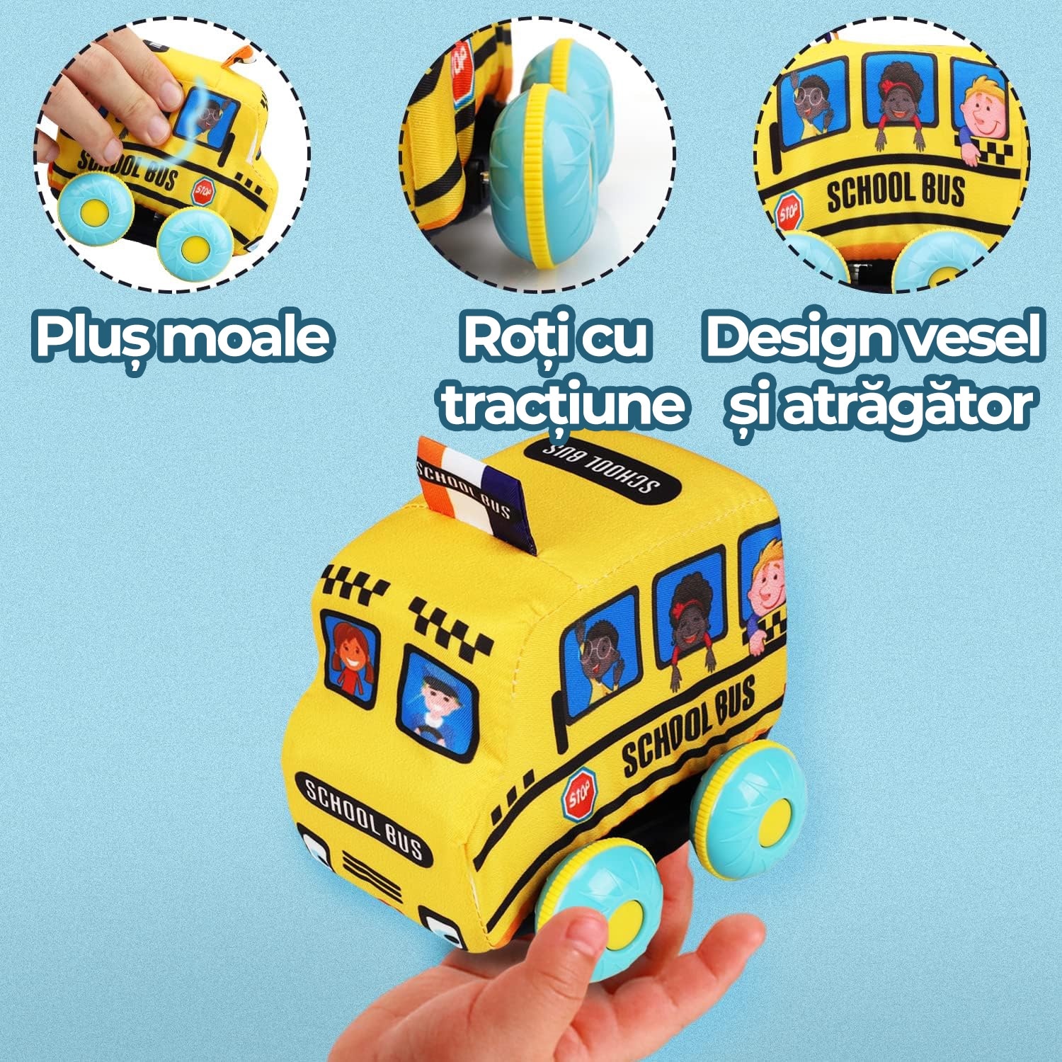 Set de 4 Masinute din Plus Pitikot®, cu frictiune, jucarie cu Tema ...