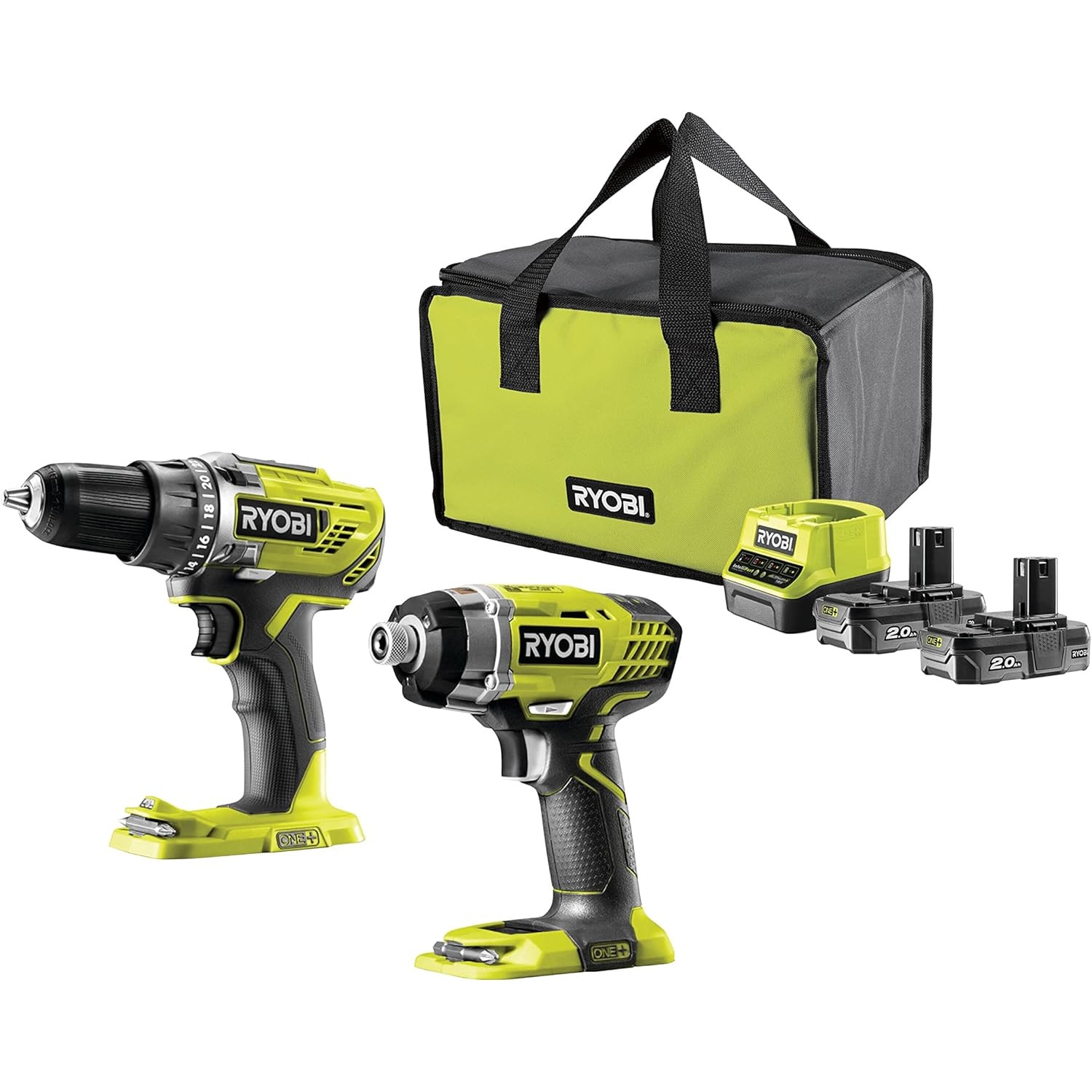 Set 2 Scule Cu Acumulator 18 V Ryobi R18DDID-220S - eMAG.ro
