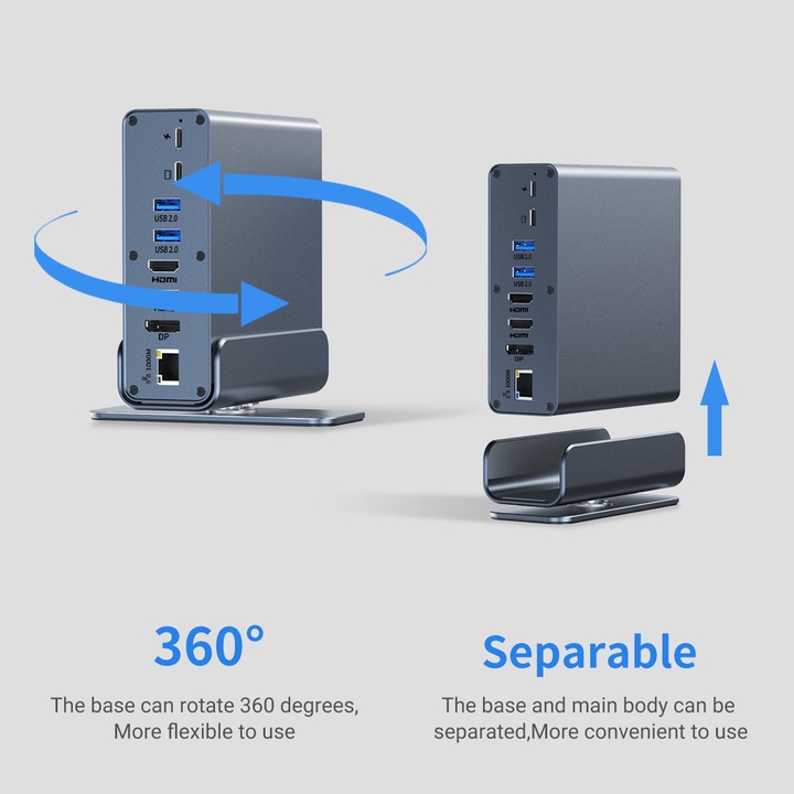 Statie de andocare, 15 in 1, expansiune multi-port, suporta afisaje ...