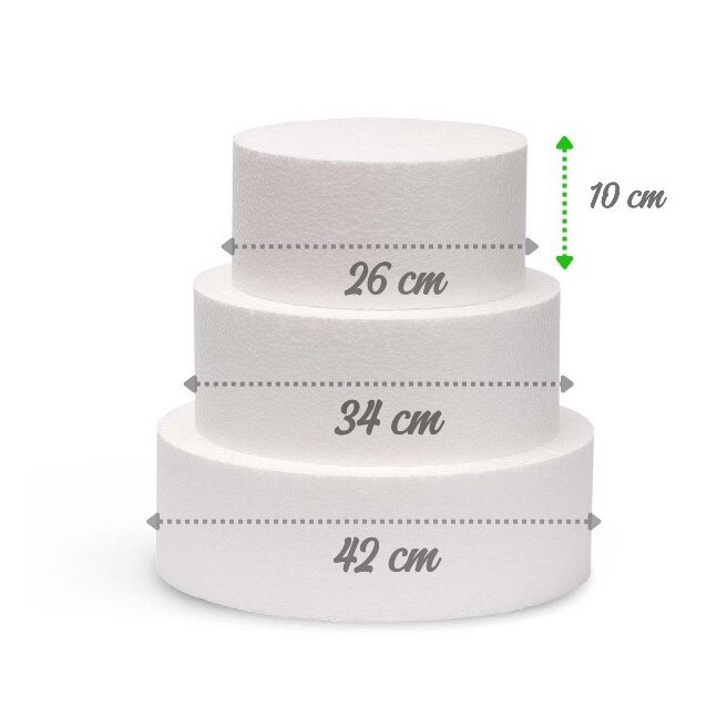 Set macheta pentru tort, 3 etaje, Polistiren, 42x34x26, Rotund - eMAG.ro