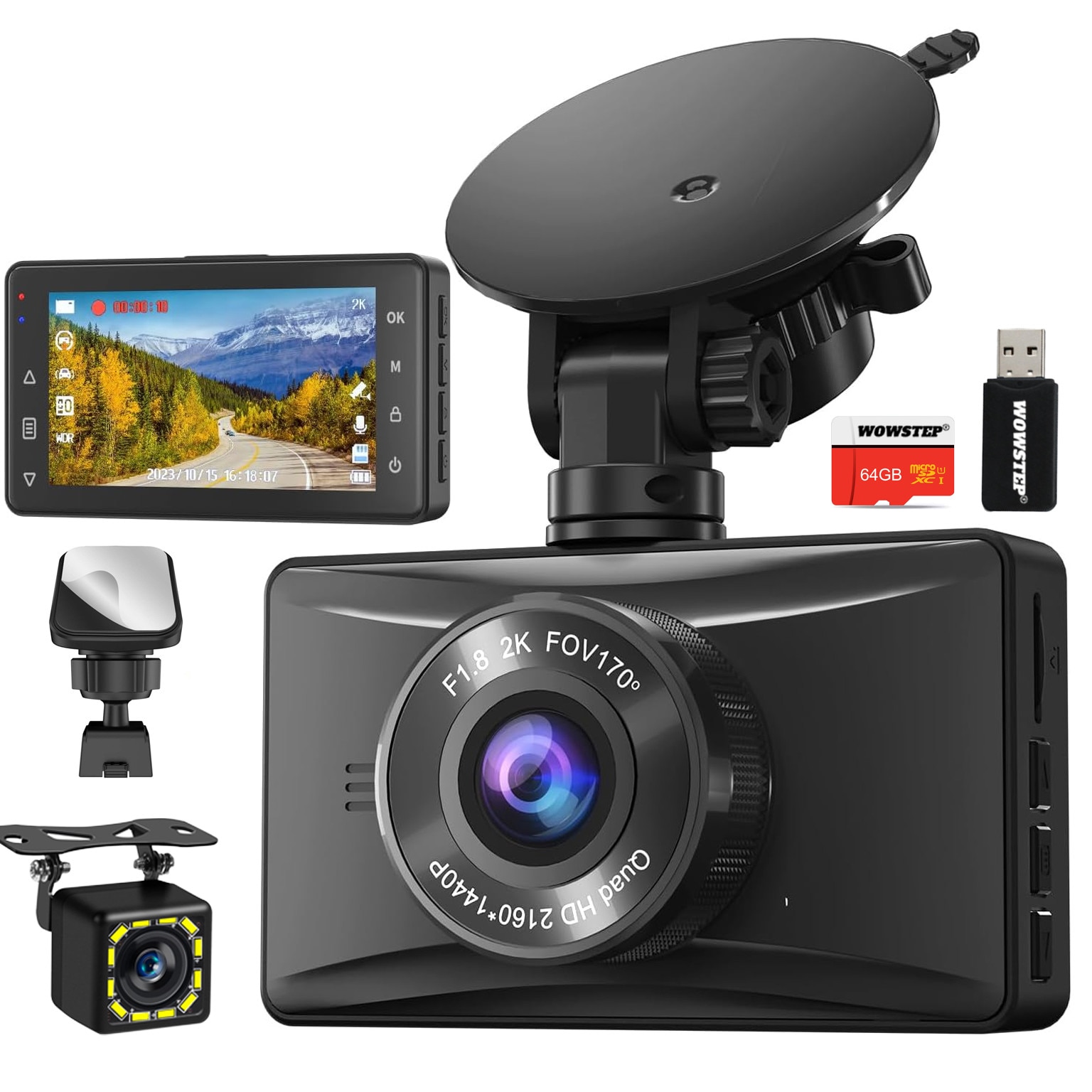 Camera Auto DVR, WowStep®, Model K-A3, Rezolutie 2K, Unghi de ...