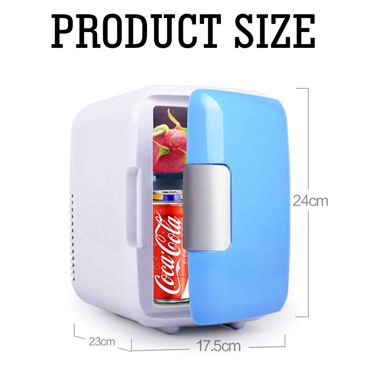 Mini Frigider 5L, Dual-Function, 19x26.5x27.5cm, Alb/Albastru - eMAG.ro