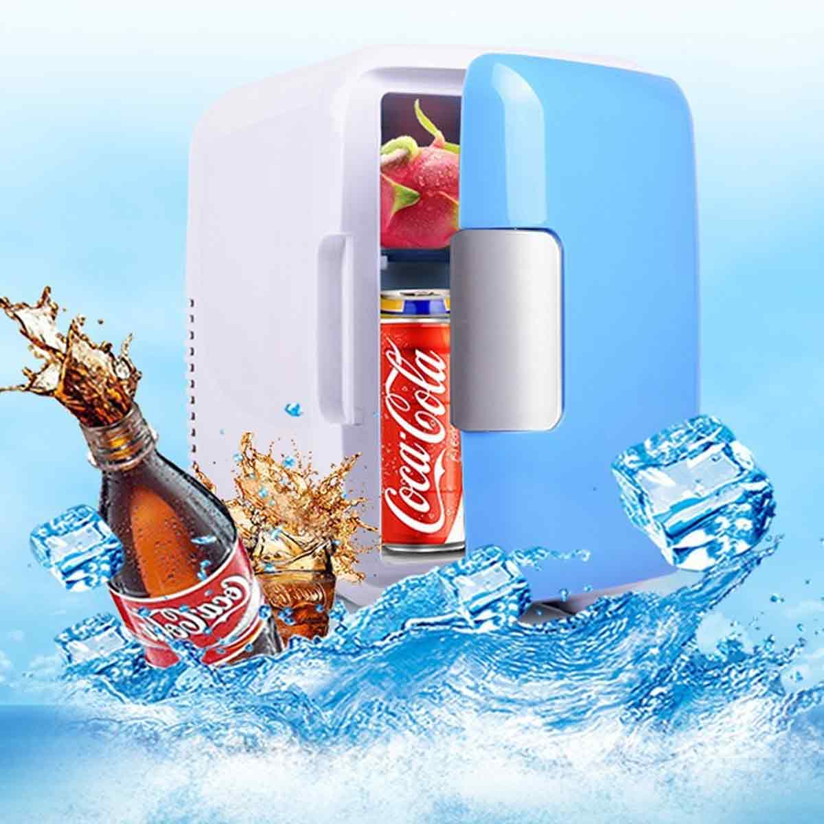 Mini Frigider 5L, Dual-Function, 19x26.5x27.5cm, Alb/Albastru - eMAG.ro