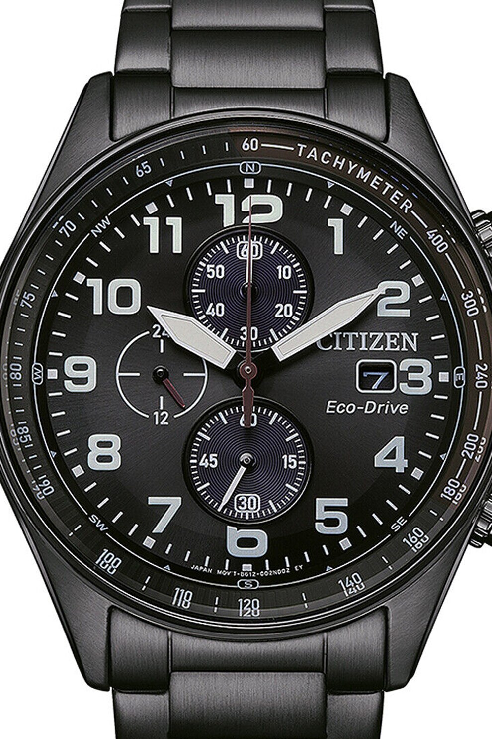 Citizen, Ceas cronograf din otel inoxidabil, Negru stins - eMAG.ro