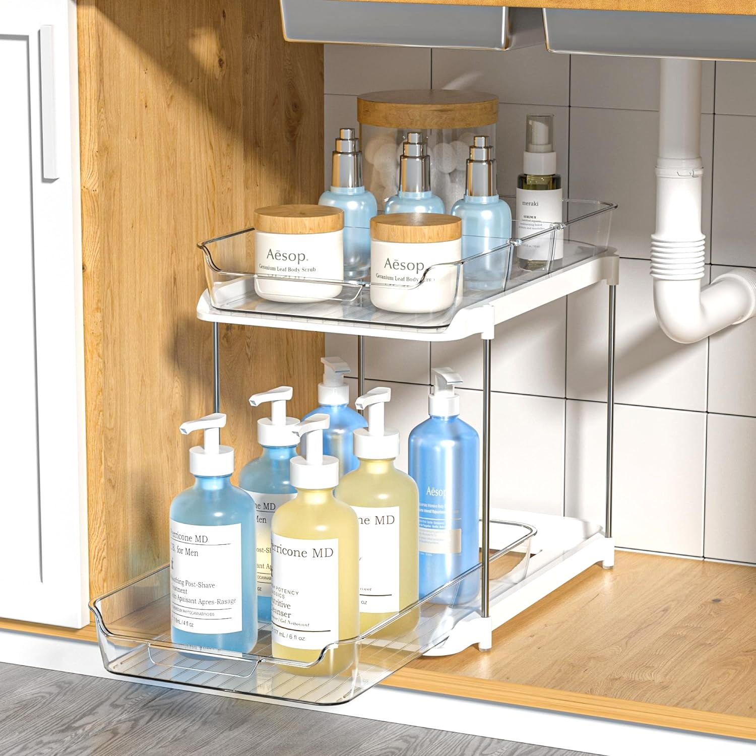 Organizator Multifunctional Elindor® pe 2 Nivele, 2x Sertar Glisant cu ...